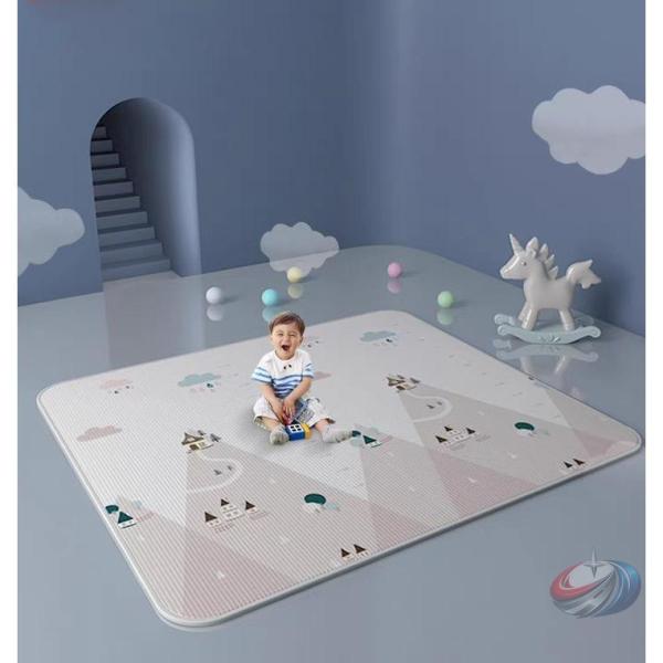 ベビーマット プレイマット 180*200cm 厚手 2.5cm やわらかクッションマット ロールマット XPE素材 防水 防音 抗菌 床暖房対応 防炎