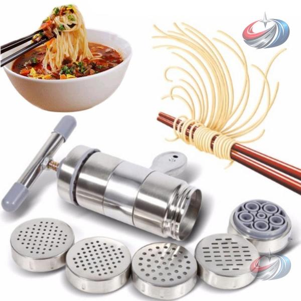 【優れた素材】高品質のステンレス鋼材料でできており、防錆性と耐食性があり、耐久性があり、頑丈に使用できます。【5種類カッター】5つのカッターが付きます。口に合わせて、形を決める可能！家庭で手軽にうどん、ラーメンなど作る！それ以外に、手動ジュ...