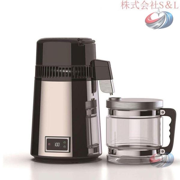 【商品名】　水蒸留器 蒸留水器 蒸留機 容量4L 1L/1時間 高純度 全自動 本体ステンレス+ガラス容器 芳香性植物 蒸留 浄水 精油 ハーブ蒸留器家 【商品説明】　・【4L大容量】4Lの大容量の耐熱性、耐久性があるガラス容器がセットにす...