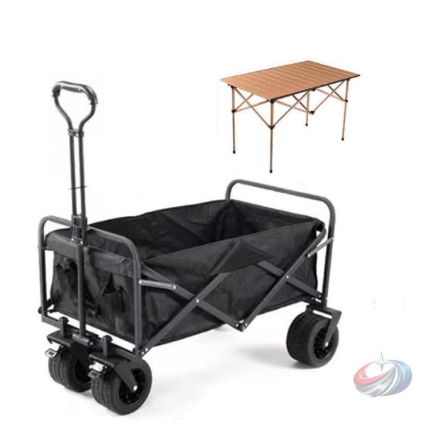 [専門テーブル付きキャリーワゴン]商品は特別テーブル付きキャリーワゴンセット、荷物を運び時はキャリーワゴンとして便利にお使いいだだけます。公園でテーブルを組み立て後便利なテーブルが完成します。サイズで四人以内の活動がご使用おすすめします。[...