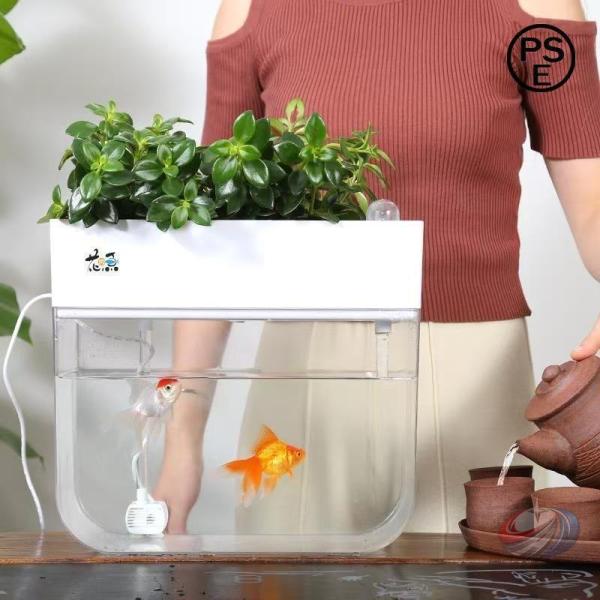 非水切りフラワーポット：自動サイフォン設計により、植え付けタンクの水位を風のように変動させることができ、植物の根は自由に呼吸できるため、水を使わずに養魚や施肥の水を変えることができません。共生生態系：水族館の水槽は、魚、野菜、微生物の魔法の...