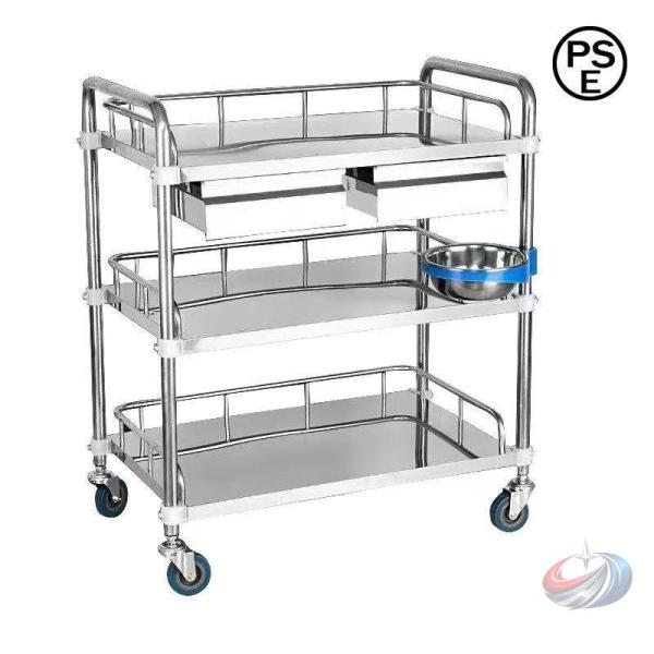 高品質の素材：この多機能サービストロリーは、ステンレス鋼で作られ、耐久性があり、耐食性があります。テーブルトップは滑らかで明るく、ニーズを満たすことができます。多機能ワゴン車：多機能で、どこでも使用可能。療養院、歯科病院、診療所、病院、配置...