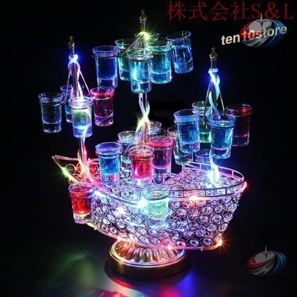 * 製品にはワイングラスが含まれていません【精巧な LED ワイン カップ ホルダー】高品質の厚手のアクリル カップ ホルダー、ボタン スイッチのデザイン、高級ワインを保持できるだけでなく、クールでカラフルな雰囲気を演出し、ナイトライフをよ...