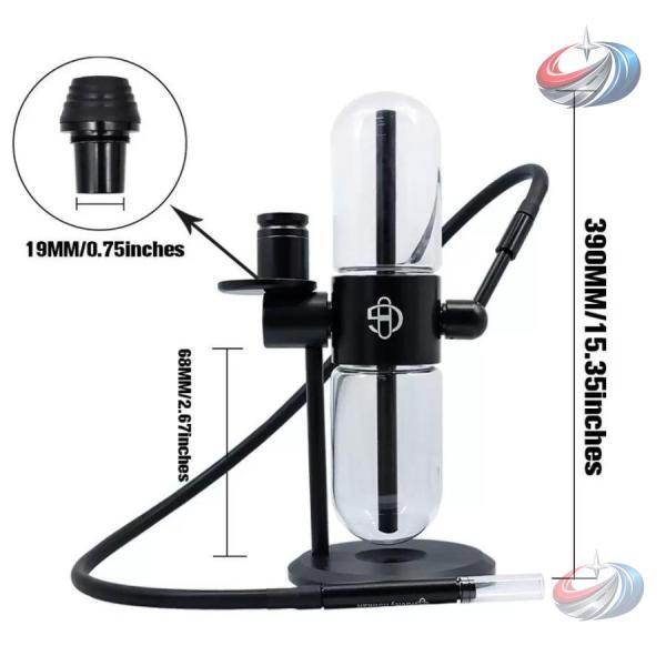 S 高さ約27.5cm 幅約17cmM 高さ約36cm 幅約19cm【本体組み立て・セッティング】・下側にステムとガラスグローブを取り付けます。・マウスピースを本体に取り付けます。・上側にステムを取り付けます。・下側のガラスグローブが一杯に...