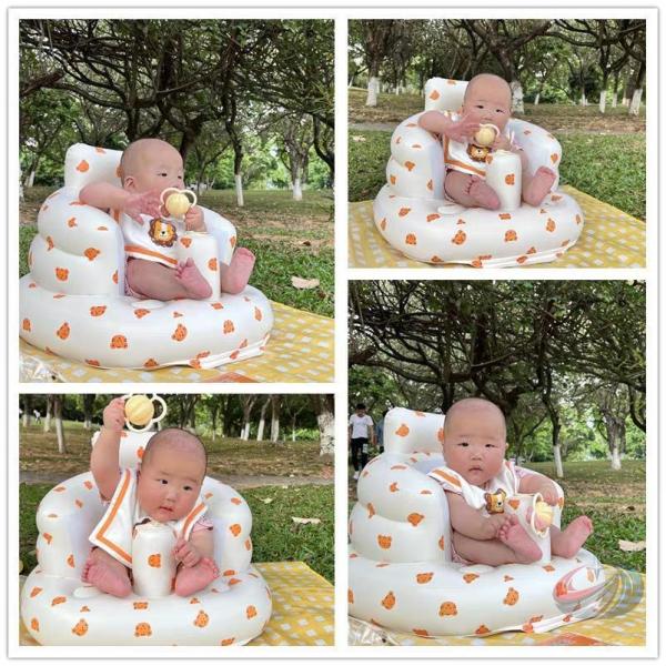 お部屋でもお風呂でもお外でもOK赤ちゃんにやさしい、やわらかチェア！エアポンプ内蔵で約2分ほどで簡単に空気が入れられます空気を抜けばコンパクトになるため、公園や旅行先、帰省の際にも手軽に持ち運べます低重心で倒れにくいため、安定感もあり赤ちゃ...