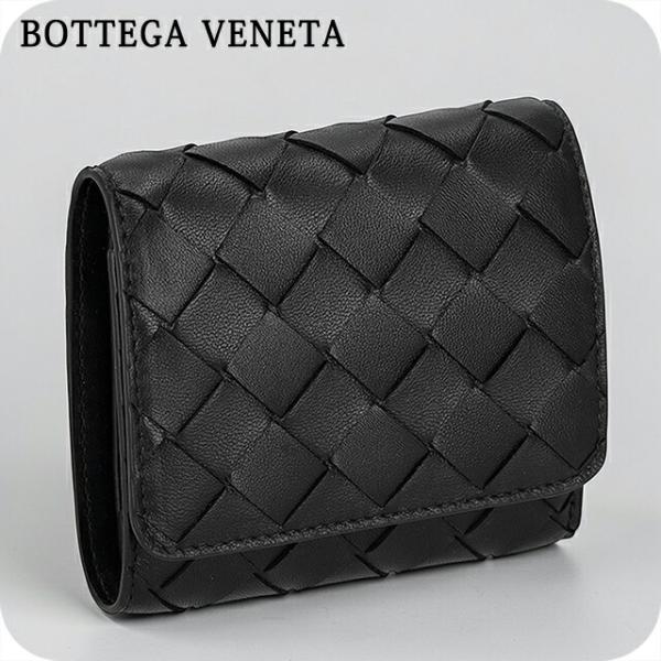 ボッテガ・ヴェネタ 三つ折り財布 三折財布 レディース ブランド レザー 776033-V3UH1 8425 BOTTEGA VENETA ブラック ◆ボッテガ・ヴェネタ（BOTTEGA VENETA）は、1966年にイタリアのヴェネト州ヴ...