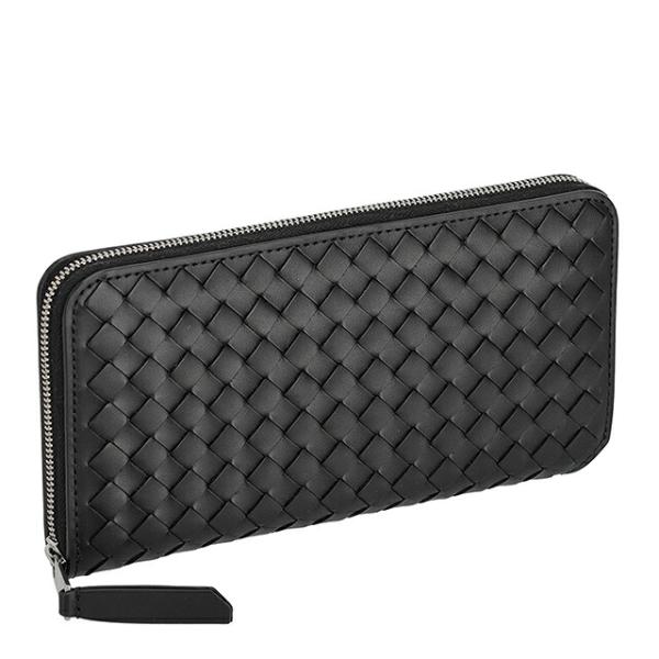 ボッテガ・ヴェネタ 長財布 メンズ ブランド 796967-V69G2 8803 BOTTEGA VENETA ブラック/シルバー ◆ボッテガ・ヴェネタ（BOTTEGA VENETA）は、1966年にイタリアのヴェネト州ヴィチェンツァでミケ...