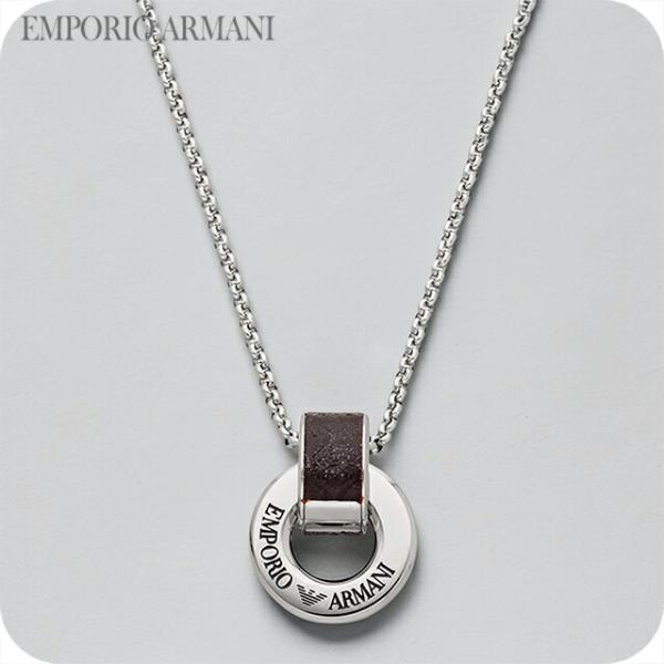 エンポリオ・アルマーニ ネックレス メンズ アクセサリー EGS3134040 EMPORIO ARMANI シルバー/ダークブラウン ◆エンポリオ・アルマーニは、モード界で大活躍したGIORGIO ARMANI（ジョルジオ・ア ルマーニ）...