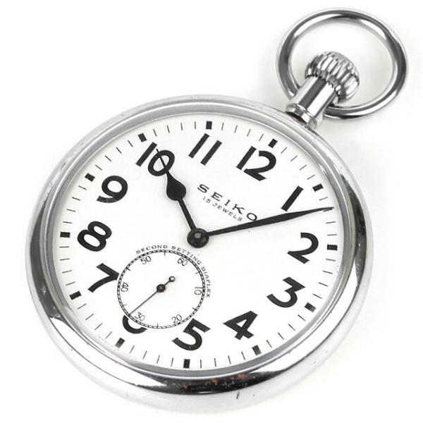 セイコー SEIKO 24型 手巻き 懐中時計 ケース付き レールウォッチ 鉄道 9119-00407T アナログ 腕時計 メンズ ホワイト ◆ タイムグラファー計測の日差は約+20秒。 本商品はリユース品の為、1点限りとなっております。 ...