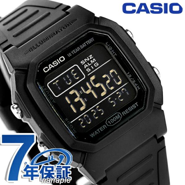 7年保証キャンペーン カシオ チープカシオ CASIO クォーツ 電池式 海外モデル クォーツ 電池式 メンズ 腕時計 W-800H-1BVDF デジタル ブラック ◆シンプルさを極めた、すっきりとしたデザインのデジタルウォッチ。大きなディ...