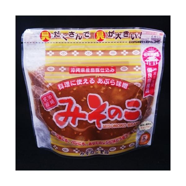 平成25年沖縄県推奨優良県産品受賞商品。沖縄の家庭ではポピュラーなご飯のお供「油みそ(あんだんすー)」。みそのこの油みそは県産島豚を使用した贅沢な逸品です。白みその優しさと三温糖の豊かな風味が食欲をそそります。保存状態で熟成が進み、味や色合...