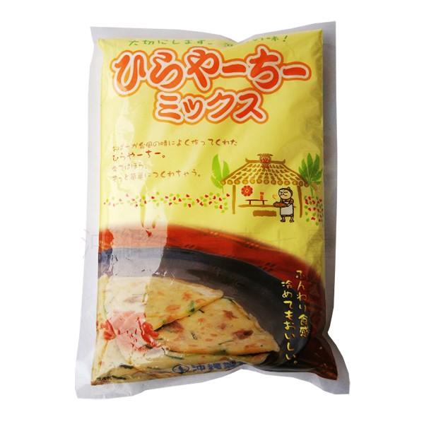 沖縄風お好み焼きの素です。おやつでもおかずでもOK！お好きな具を入れて色々楽しんで下さい！とっても簡単に作れるので、ご家庭で沖縄の味を楽しんで下さいね！■名称：ひらやーちーミックス（沖縄風お好み焼き粉）■内容量：300g■原材料：小麦粉、砂...