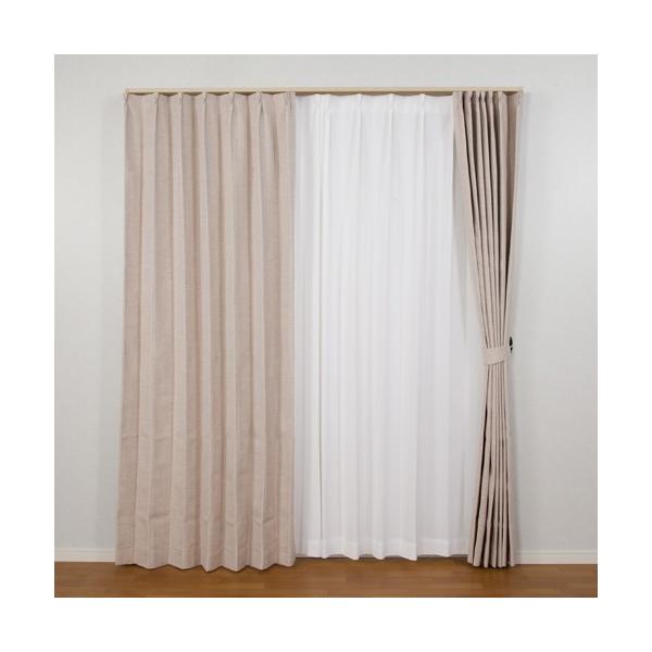 JAN 4548654163550 【ユニベール】カーテン コーティングカーテン 2枚入【 エフェクト W100×H200cm アイボリー 】