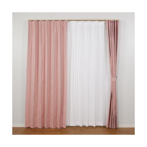 JAN 4548654586335 【ユニベール】カーテン コーティングカーテン 2枚入【 エフェクト W100×H178cm ローズ 】
