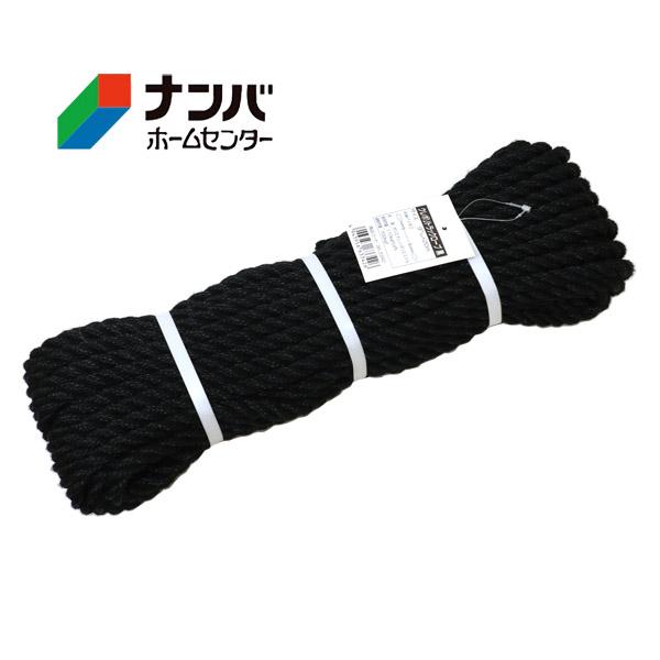 JAN 4943956633426【高木綱業】作業用ロープ トラックロープ 荷縛り クレポリトラックロープ 黒 9mm×20m【36-3342】