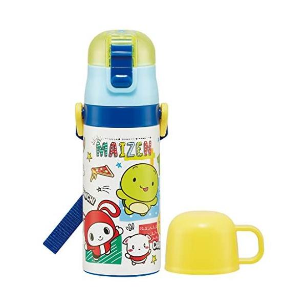 直飲みもコップ飲みも両方できる水筒冷たい飲み物がそのまま飲める直飲みもコップ飲みもできる2WAYタイプ不意にフタが開くのを防ぐロック機能付き熱い飲み物はコップ飲みがおすすめお子様から小学生にちょうど良い飲み切りサイズ350ml肩から下げられ...