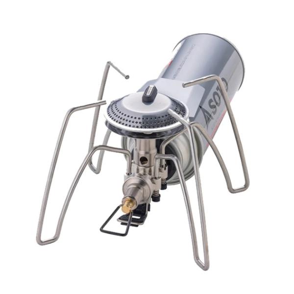 レギュレーターストーブ（ST-310）と比べ火口が大きく ミドルサイズの<br>クッカー底面を広範囲でカバー。 火力も3.3kW(2,800kcal/h)へアップ。<br><br>点火アシストレバー標準装...