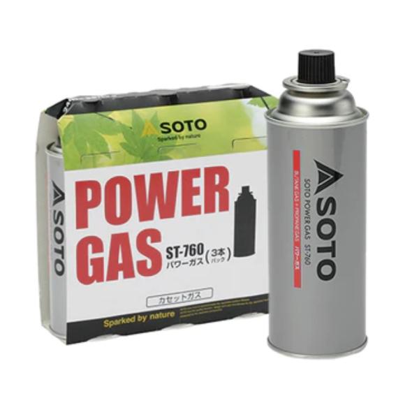 プロパン混入のパワーガス1.パワーアップ2.寒冷地での使用可3.最後まで強い強火力4.安全で快適使用全国で幅広く販売している新富士バーナーブランド「SOTO」「Do-Ga」「Shinfuji Burner」のカセットガスが「SOTO製品専用...