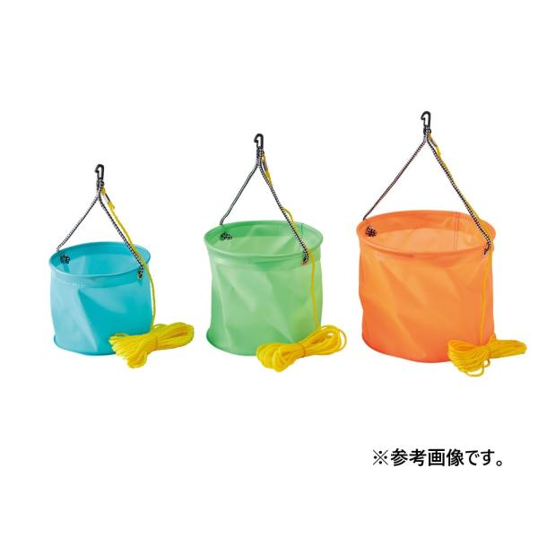 ロープ付の水汲みバケツです。カラー スカイブルー オレンジ グリーン　２１ｃｍ