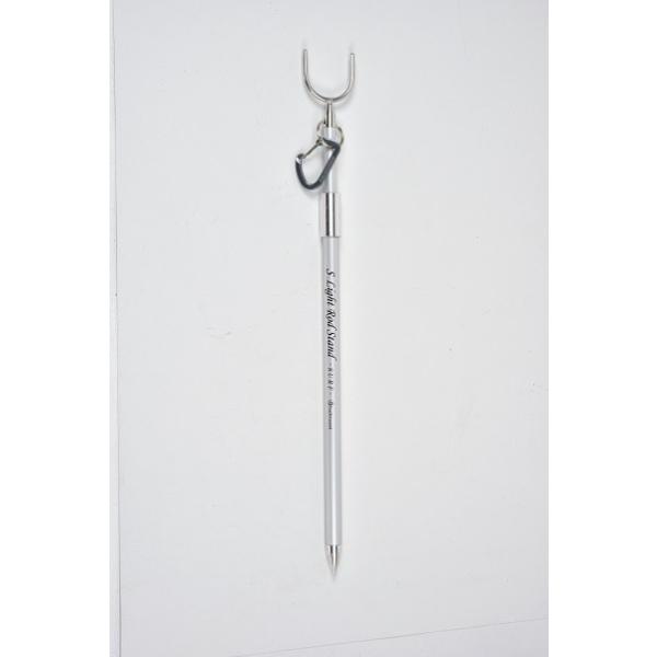 ルアーマン必携! アルミ製で軽量、コンパクトながら継ぎ目から尻栓までポールが長いので砂地にしっかりと刺しこめて安定感バツグンです! 未使用時:軽量設計の為、フローティングベストに装着していても重さを感じさせません。 ・材質:アルミニウム、ス...