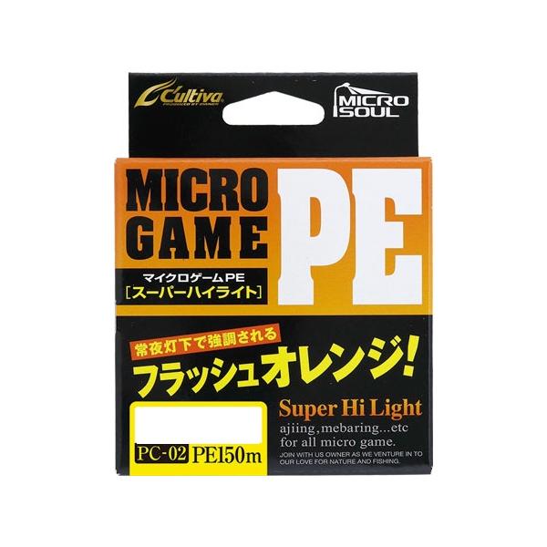 好評のマイクロゲームＰＥがより機能的にバージョンアップ常夜灯下・暗闇でラインが強調され視認性抜群「フラッシュオレンジ」●150mの十分な糸巻量●0.15号からの超細号数のラインナップ●4本組でしなやかさと高感度