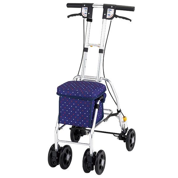 【商品説明】・コンパクトタイプシルバーカー・座面あり、最大使用者体重80kg・手元で駐車ブレーキがかけれる使い易いシルバーカー【仕様】品名：「シルバーカー レジェ」品番:SX-4DN(ドットネイビー)　SX-4SN(ストライプネイビー)サイ...