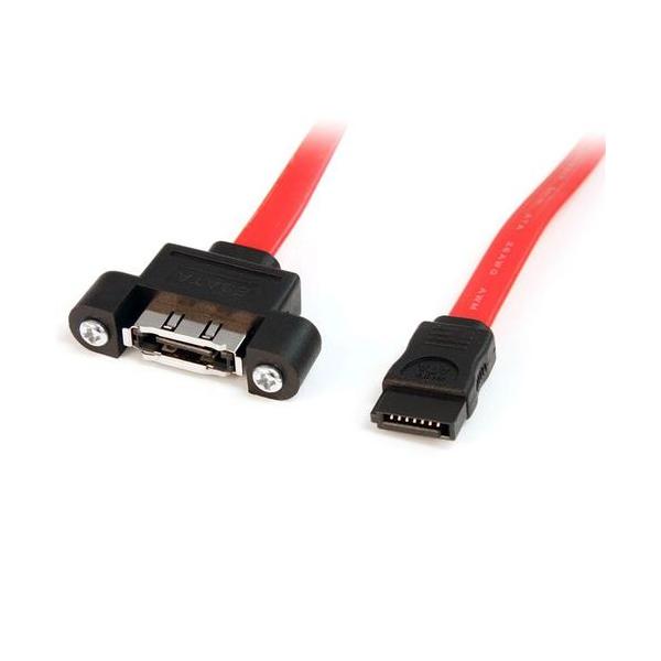 【30cm、パネルマウントeSATA メス - SATA オス。eSATAインターフェースの延長とパネルへのねじ止め】 検索キーワード:ＳｔａｒＴｅｃｈ．ｃｏｍ ケーブル|Serial ATA・SASケーブル メーカー型番:ESATAPNLFM1