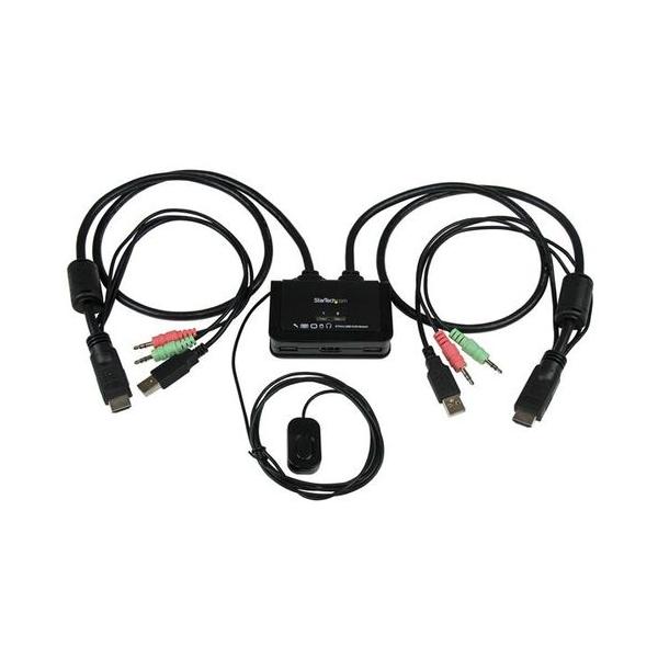 【1台のモニター、キーボード、マウス、オーディオ周辺機器で2台のHDMI、USB対応PCを操作】 検索キーワード:ＳｔａｒＴｅｃｈ．ｃｏｍ サーバーラック／ラックオプション|KVMスイッチ メーカー型番:SV211HDUA