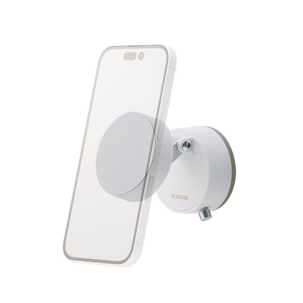 【材質：ABS、TPR、シリコン、磁石(マグネット部) ■外形寸法：W約58mm×D約58mm×H約42mm(突起物含まず) ※折り畳み時 ■重量：約86g ■カラー：ホワイト ■】 検索キーワード:エレコム|ELECOM モバイルアクセサ...