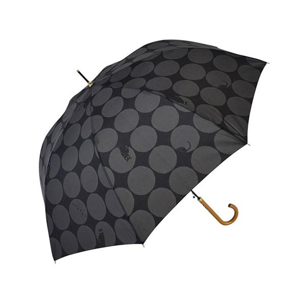 【大きい水玉の中に猫&amp;足あとが大人のかわいさの、MKNブランドで一番人気の雨傘です。傘を留めるネームバンドの色もアクセントに。このネームバンドには金糸の猫刺繍入り&amp;猫のあしあとスナップボタン付きで、ディ】 検索キーワード:　...