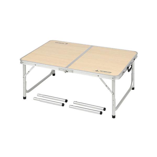 【○キャンプをもっと快適に! 食事がしやすい高さ設計! あたたかみのある木目調天板。○テーブルは2段階の高さに調節が可能!ジョイントパイプでハイテーブルに早変わり!。○ジョイントパイプの取り付け 取り外】 検索キーワード:CAPTAIN　S...