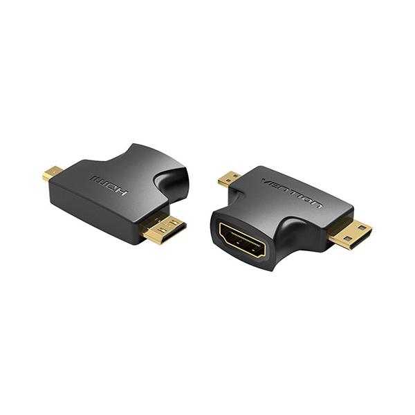 【2 in 1 Mini HDMI and Micro HDMI Male to HDMI Female アダプター】 検索キーワード:　 切替器／分配器|分配器 メーカー型番:AG-2281 AG2281