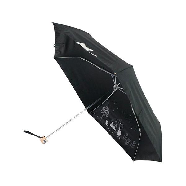 【表面の黒猫シルエットのプリントはそのままに、裏面の傘の下でくつろぐ猫ちゃんに子猫が生まれました。ネームバンドには太幅のチェック生地に金糸で猫刺繍入り&amp;猫のあしあとホックボタン付きと色々なところが猫仕様】 検索キーワード:　 家庭用...