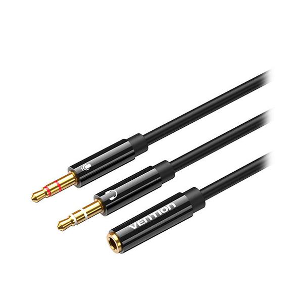 【2*3.5mm Male to 4 Pole 3.5mm Female オーディオケーブル 0.3M Black ABS Type】 検索キーワード:　 オーディオ機器|オーディオ機器 メーカー型番:BB-5060X10 BB5060X10