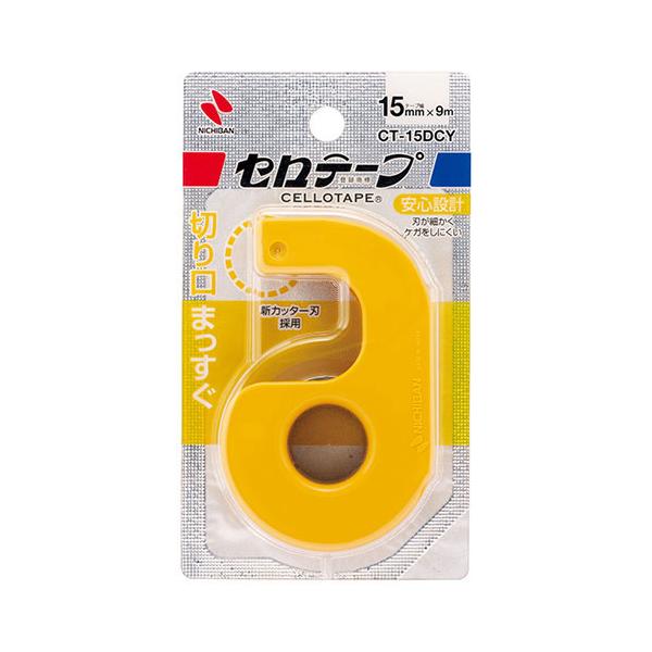 【使いやすさはそのままに、テープの切り口がまっすぐきれい。セロテープ小巻カッターつき〈まっすぐ切れるタイプ〉新登場!】 検索キーワード:ニチバン 家庭用インテリア／雑貨|　 メーカー型番:NB-CT-15DCYX10 NBCT15DCYX10