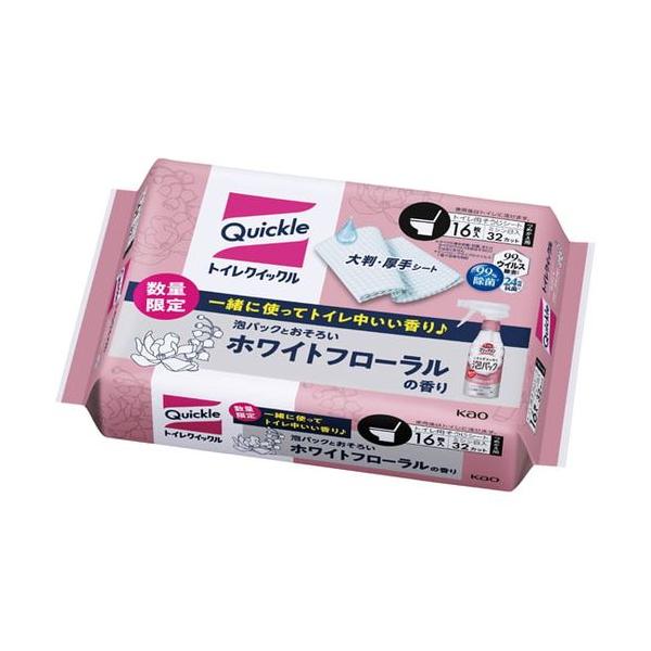 【トイレクイックル 替 ホワイトフローラル 1袋(16枚入)　445346】 検索キーワード:花王（kao） トイレ用品|液体洗剤 メーカー型番:69-6996-73 69699673