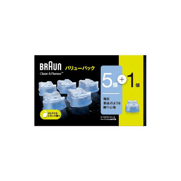 【クリーン＆リニューシステム専用洗浄液カートリッジの5+1個入り】 検索キーワード:Braun (ブラウン) 理美容グッズ|シェーバー メーカー型番:CCR5 CR