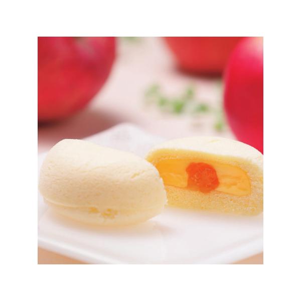 【なめらかなカスタードクリームの中に青森県産リンゴで作った果肉入りアップルソースを閉じ込めた、ふんわりケーキです。】 検索キーワード:ラグノオ デザート・お菓子|焼菓子・半生菓子 メーカー型番:4903443020788 x10