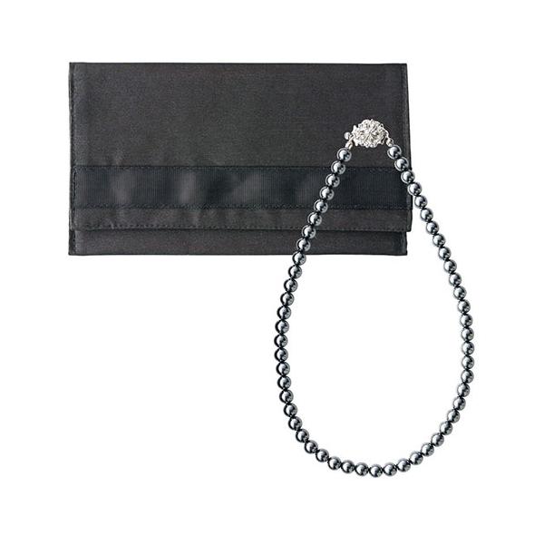 【パールネックレス&amp;袱紗セット グレー/ブラック】 検索キーワード:ノーブランド 装飾品|装飾品 メーカー型番:K60315328