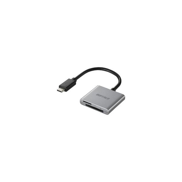 【USB 3.2(Gen 1) Type-Cに接続できるSD/microSD用カードリーダー/ライター】 検索キーワード:バッファロー 記憶装置|　 メーカー型番:BSCR110U3CSV