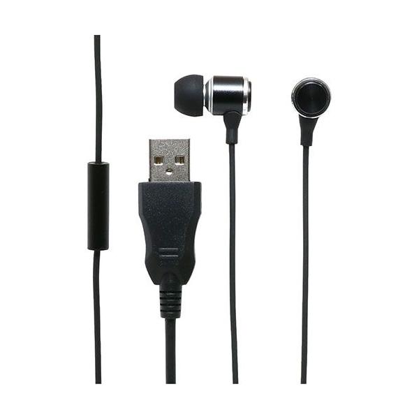 【オンライン会議やチャットに最適なマイク付きUSBイヤホン 密閉性が高く、長時間の使用にも最適なカナル式】 検索キーワード:ミヨシ モバイルアクセサリー|　 メーカー型番:UHP-06/BK UHP06/BK