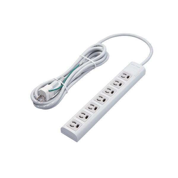 【「RoHS指令」に準拠した環境にやさしい3P式7個口タップ】 検索キーワード: 「RoHS指令」に準拠した環境にやさしい3P式7個口タップ T-ECOY053NDA ヌケドメタツプ ROHS対応抜け止め7個口タップ 1300|エレコム|E...