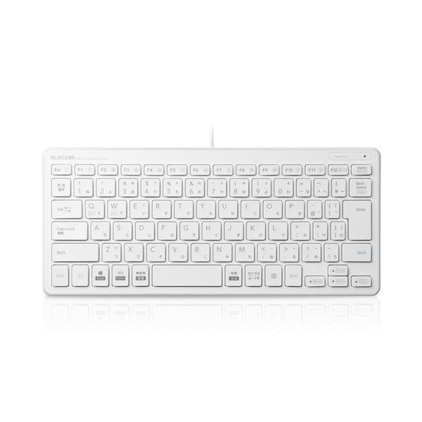 【一枚板のように美しい最薄部6.5mmの薄型設計!】 検索キーワード: 一枚板のように美しい最薄部6.5mmの薄型設計!|エレコム|ELECOM キーボード／マウス等|キーボード メーカー型番:TK-FCP096WH TKFCP096WH