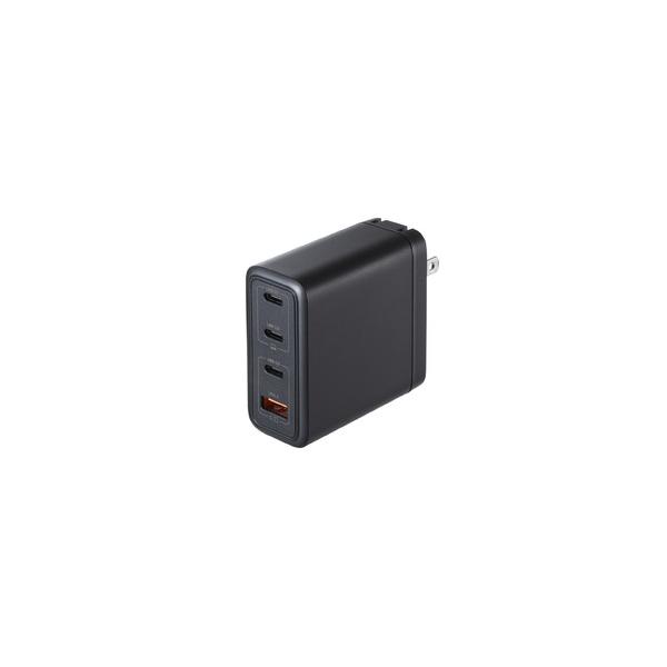 【USB Power Delivery規格の最大100W出力に対応し、USB-Cを3ポート、USB-Aを1ポート搭載したマルチポート仕様のAC充電器。】 検索キーワード:サンワサプライ|SANWA SUPPLY モバイルアクセサリー|AC・...
