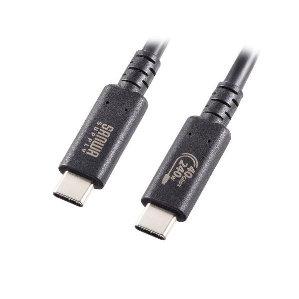 【USB Type-C USB40Gbps(USB4 Gen3)対応ケーブル 1m ブラック PD240W対応 USB認証取得品】 検索キーワード:サンワサプライ|SANWA SUPPLY ケーブル|USBケーブル メーカー型番:KU-40...