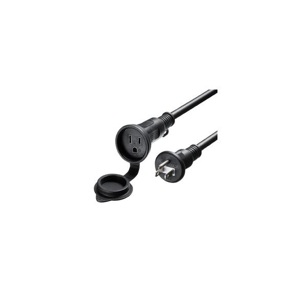 【屋外でも使える防水性の高い5m延長コード。防雨プラグの延長として便利。3P・1個口・5m・ブラック。】 検索キーワード:サンワサプライ|SANWA SUPPLY ファシリティ関連|電源タップ メーカー型番:TAP-EX35B-5 TAPE...