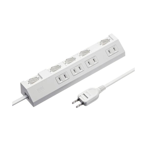 【差込口が斜めで差込やすく、個別スイッチが付いた節電対策に役立つタップ。】 検索キーワード:サンワサプライ|SANWA SUPPLY ファシリティ関連|電源タップ メーカー型番:TAP-S29-3W TAPS293W