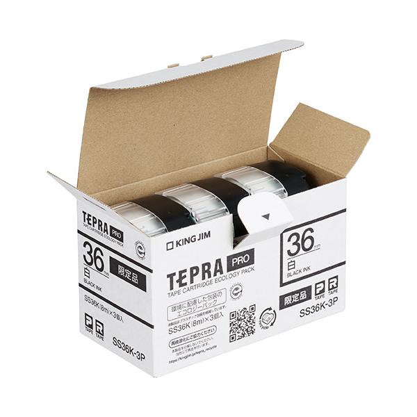 【KING JIM テプラPROシリーズ 専用カートリッジ。】 検索キーワード:キングジム|KING JIM プリンター|プリンター メーカー型番:SS36K-3P SS36K3P