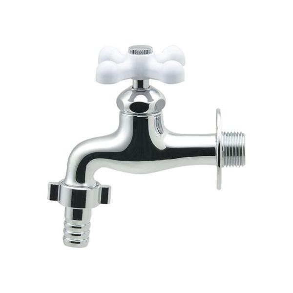 【ホワイトクロスハンドルがオシャレな呼13のガーデン用単水栓です。呼13のガーデン用単水栓】 検索キーワード:カクダイ 家庭用インテリア／雑貨|DIY・ガーデン・ペット用品 メーカー型番:68-4077-21 68407721