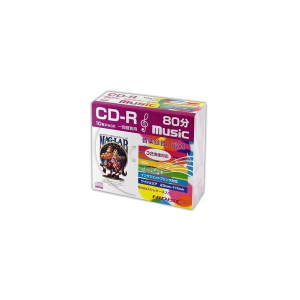 【CD-R 音楽用5mmスリムケース10P】 検索キーワード:ＨＩＤＩＳＣ オーディオディスク／テープ|CDメディア メーカー型番:HDCR80GMP10SC
